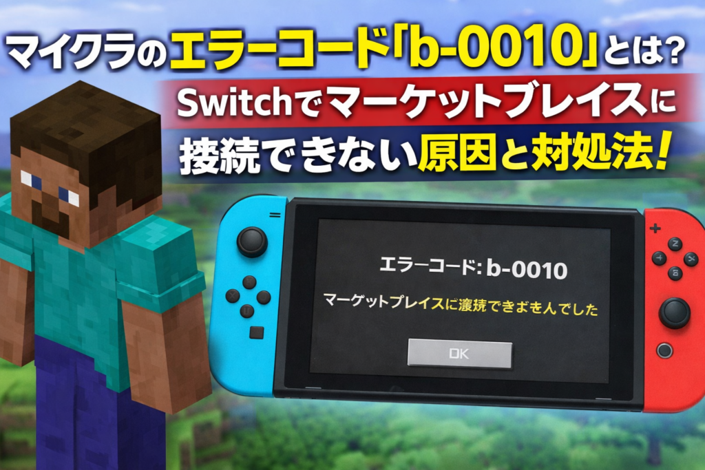マイクラのエラーコード「b-0010」とは？Switchでマーケットプレイスに接続できない原因と対処法！ | ゲーミング機器のまとめサイト